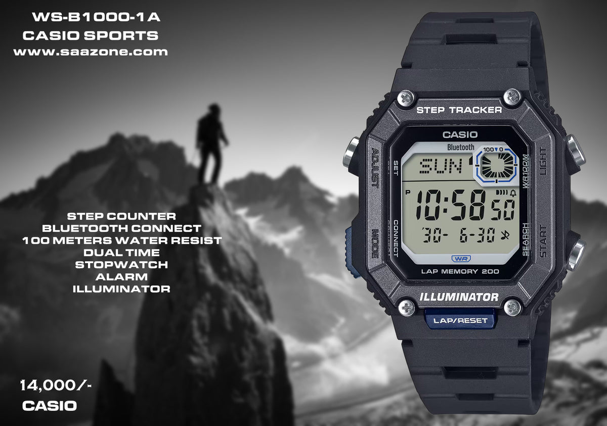 Casio Steptracker with Bluetooth Connectivity WS-B1000-1A – saazone-kenya