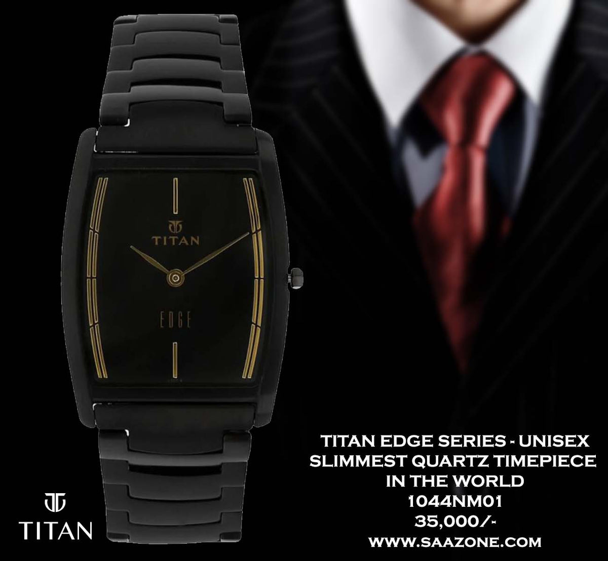 Titan Edge Series Unisex 1044NM01- Slimmest Quartz Timepiece in the Wo ...