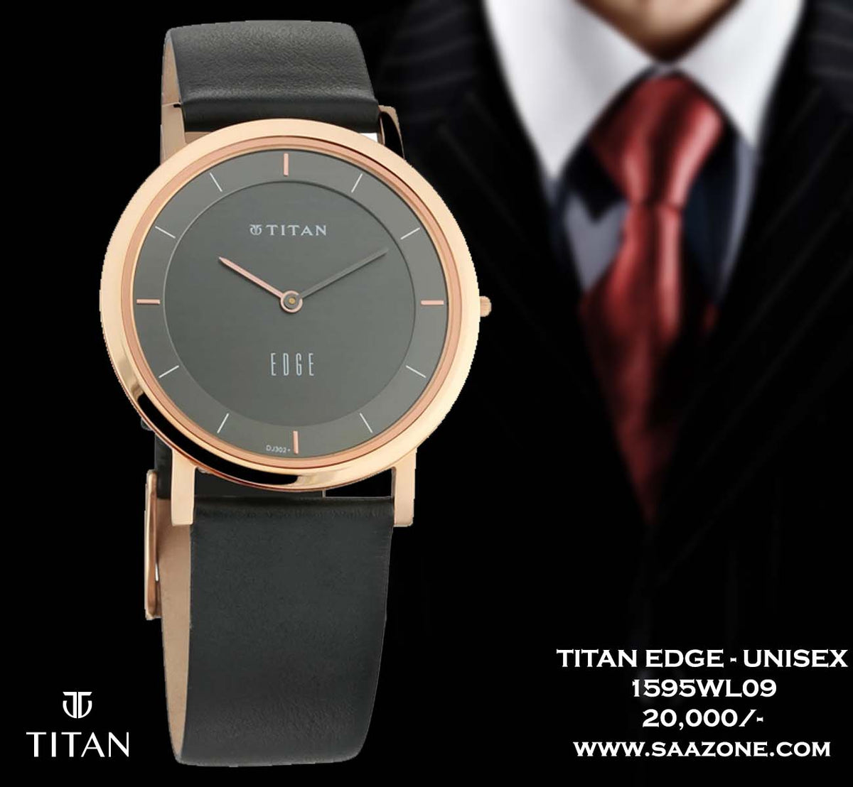 Titan Quartz Anthracite Dial for Men 1595WL09 – saazone-kenya