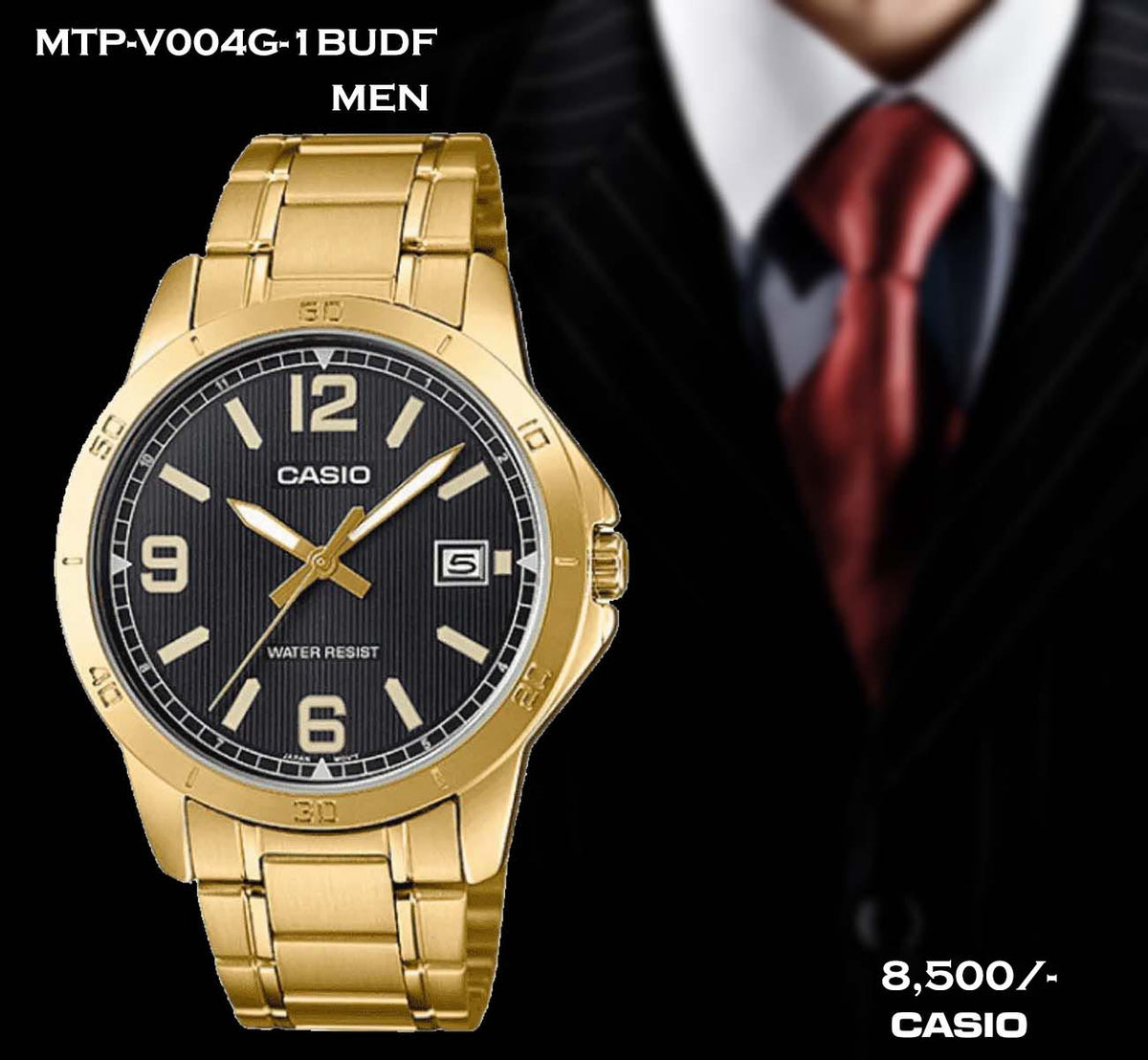 Casio Exclusive Stainless Steel Gold Color for Men MTP-V004G-1B ...
